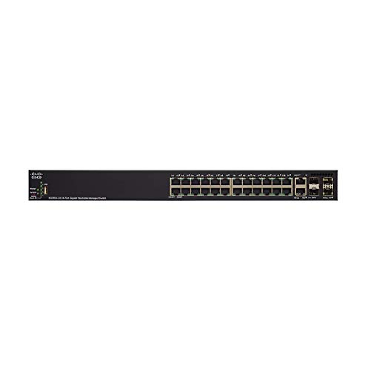 Cisco SG350X-24 Stackable Managed Switch | 24 Gigabit Ethernet (GbE) Ports | 2 x 10G Combo + 2 x SFP+ Ports | Limited Lifetime Protection (SG350X-24-K9-NA)
