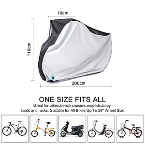 Bike Cover, Waterproof Outdoor Bicycle Cover with Lock Hole for Mountain Road Bikes XL