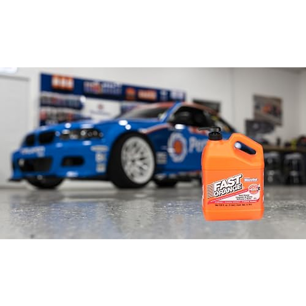 Fast Orange 25219 Pumice Lotion, Heavy Duty Hand Cleaner, Natural Citrus Scent, Waterless Cleaner For Mechanics, Strong Grease Fighter, 1 Gallon