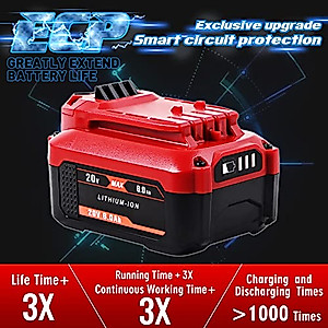 TenHutt 【Upgrade】 2Pack 20V 6.0Ah Replacement Battery for Craftsman V20 Lithium Ion Battery for CMCB205 CMCB204 CMCB206 CMCB202 CMCB201 20V Cordless Power Tools Craftsman 20V Battery