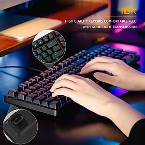 IROK FE87/104 RGB Mechanical Keyboard, Hot Swappable Gaming Keyboard, Customizable Backlit, Magnet Upper Cover Type-C Wired Keyboard for Mac Windows-Black/Brown Switch