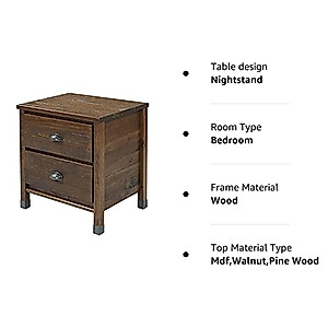 Camaflexi BJ20 Night Table, 2 Drawer, Walnut