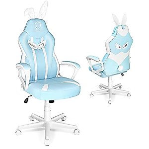 JOYFLY Gaming Computer Chair for Girls Teens, Ergonomic PC Office Kawaii Gamer Chair with Lumbar Support for Women（Light Blue）