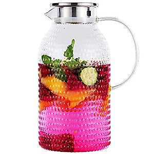 Karafu Glass Pitcher with Lid, Heat Resistant, Easy to Clean, Safe Packing, 100 Oz Borosilicate Water Jug for Hot/Cold Water, Ice tea, Milk and Juice Beverage