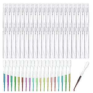 Yopay 60 Pack 10ml Mist Atomizer Glass Spray Perfume Bottles Set, Mini Empty Refillable Clear Glass Perfume Makeup Sprayer Tubes Containers for Travel Party (Including 40 Bottles and 20 Droppers)