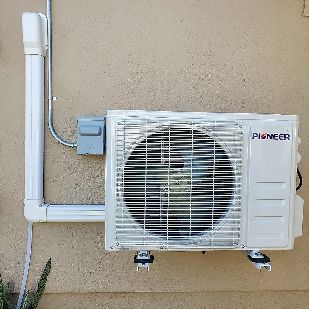 4" 14 Ft Air conditioner Decorative PVC Line Cover Kit for Mini Split and Central Air Conditioners, Heat Pumps Tubing Cover Set