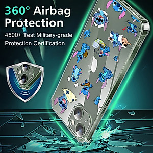 MOBRWUVS 2 Pack Clear Case + Stitch Case for iPhone XR, Fully Wrapped Lens Shockproof and Anti-Drop Without Changing Yellow, TPU Material Durable (iPhone XR)