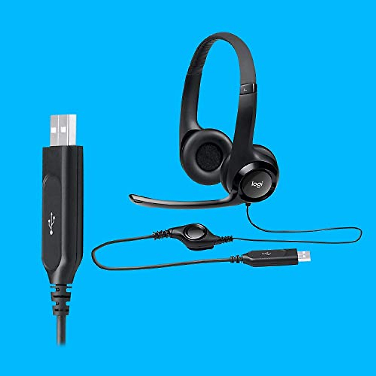 Logitech New h390 USB headset with noisecanceling microphone bulk packaging, 5.8 Ounce