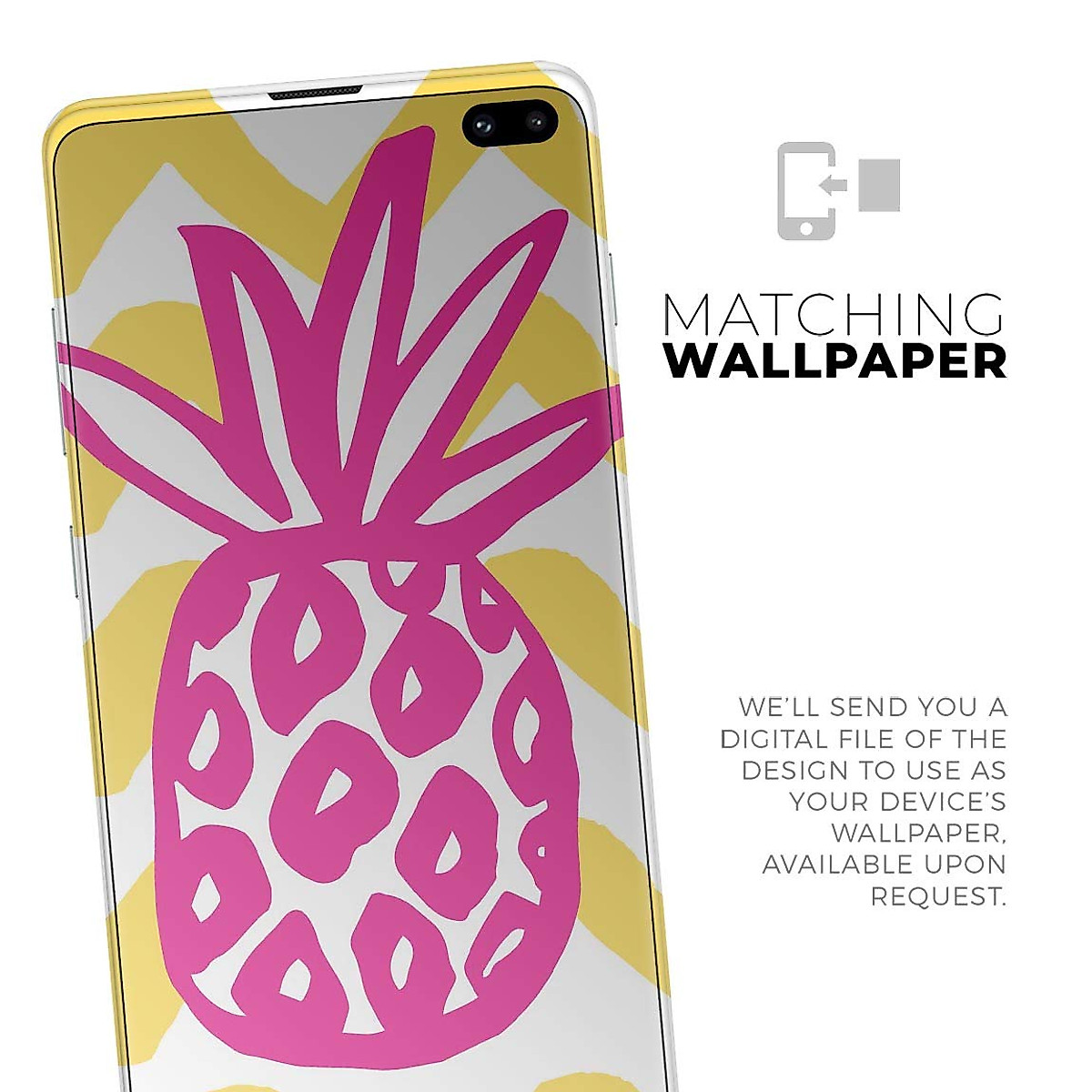 DesignSkinz Pink and Yellow Pineapple Protective Vinyl Decal Wrap Skin Cover Compatible with The Samsung Galaxy S20 (Screen Trim & Back Glass Skin)