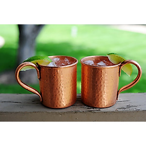 Hammered Copper Mugs for Moscow Mules - 14 Oz Size,set of 4 pc