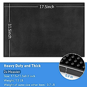 Cat Food Mat Dog Feeding Mat, Non Slip of Double Side Thick Rubber Mat with Lip 17.5x11.5x0.3 inch