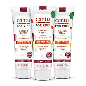 Cantu Care for Kids Paraben & Sulfate-free Curling Cream with Shea Butter, 8 oz (Pack of 3)