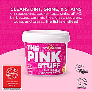 Stardrops - The Pink Stuff - The Miracle Scrubber Kit - 2 Tubs of The Miracle Cleaning Paste With Electric Scrubber Tool and 4 Cleaning Brush Heads