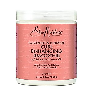 Sheamoisture Curl Enhancing Smoothie for Thick, Curly Hair Coconut and Hibiscus Sulfate and Paraben Free 20 oz