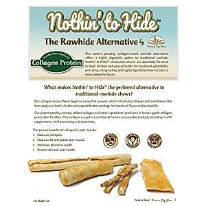 Fieldcrest Farms Nothing to Hide Natural Rawhide Alternative Large 10'' Rolls for Dogs - 3 Pack (6 Chews) Premium Grade Easily Digestible Chews - Great for Dental Health (Beef)