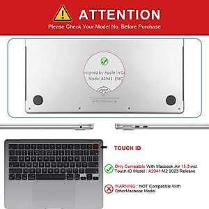 iCasso for MacBook Air 15 inch case 2024 2023 M3 M2 Chip Model A3114 A2941, Protective Plastic Hard Shell Case + Keyboard Cover + Screen Protector for MacBook Air 15.3", Art Modern Brown