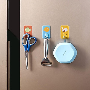 MOVALUE Kids Wall Hooks - Adhesive Wall Hanging Hooks for Kids - Cute Wall Animal Hooks - Towel Hook Child - Childrens Hangers for Bedroom, Bathroom or Nursery, 8 Pack