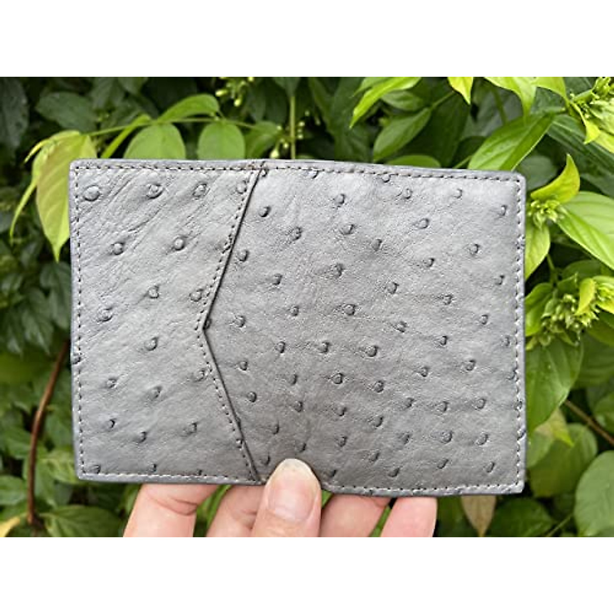 Doubleside Grey Body Ostrich leather skin Credit Cardholder, leather credit cardcase, leather creditcard cover