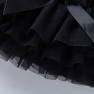 Anbaby Baby Girls Soft Tutu Skirt Toddler Ruffled Pants Diaper Cover Black 0-3M