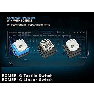 Pack of 5 Romer-G Mechanical Keyboard Switches Compatible for Logitech G310 G512 G513 K840 G810 G910 G413 Pro Keyboards (Romer-G Tactile Black)