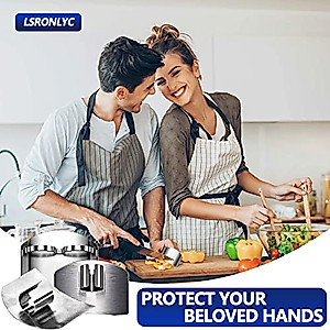 Finger Protector for Cutting Food,6 Pcs Finetaur Finger Guard for Cutting Vegetables,Stainless Steel Finger Shield for Cutting Slicing Chopping Kitchen Finger Guard for Cooking(Double & Single Finger)