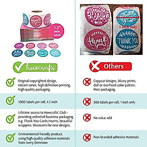 Thank You Stickers Roll of 1000 1.5 Inch 8 Designs Thank You Sticker Small Business Thank You Stickers Pink Thank You Stickers for Packaging Stickers Thank You Large Thank You Stickers