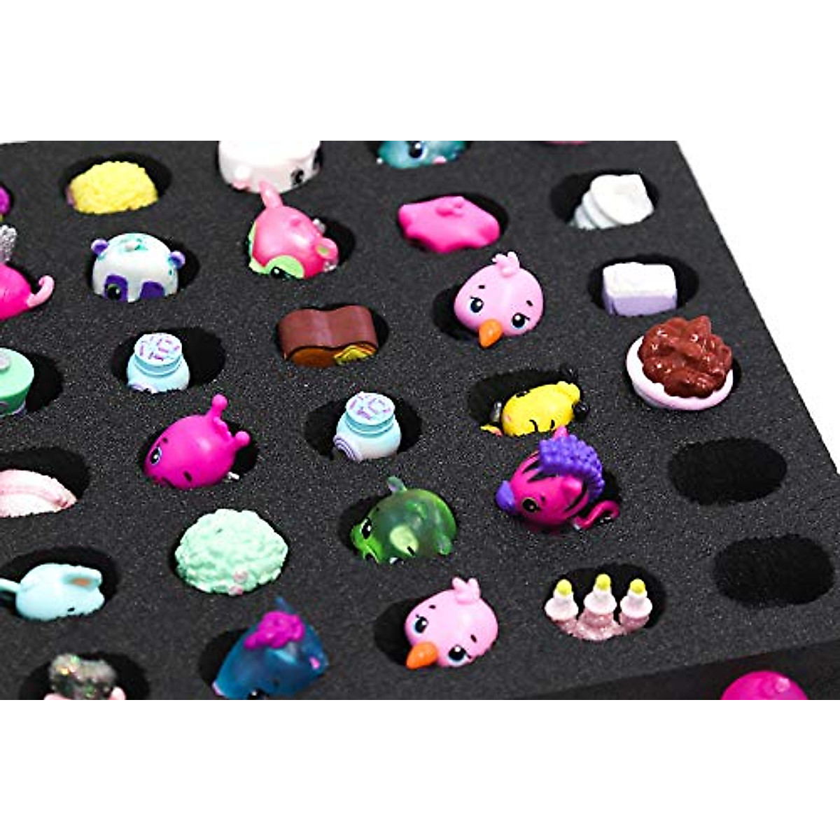 Polar Whale Toy Figurine Character Drawer Organizer Washable for Home Bedroom Playroom Compatible with Shopkins Hatchimals Colleggtibles 7.1 x 8.6 x 1 Inches Black Foam 36 Compartments