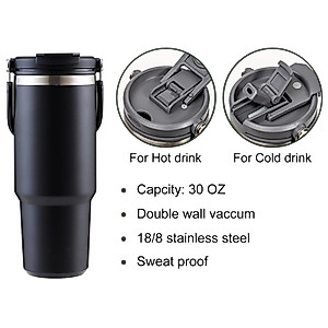 Innopack outdoor high quanlity double wall vaccum tumbler with handle leakproof tumbler (30 OZ, Green)