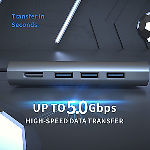 USB C Hub Ethernet Multiport Adapter, LasAnclas 8-in-1 USB C Docking Station 4K HDMI, 100W PD, 3 USB 3.0, 1Gbps LAN USB C Dongle, SD/TF Reader USB C Dock for MacBook Air/Pro,iPad Pro 2021