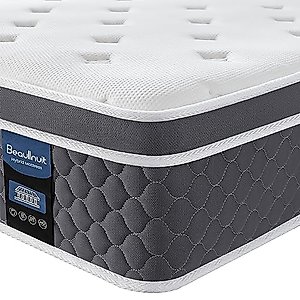 Beaullnuit Full Size Mattress,12 Inch Hybrid Mattress in a Box, Memory Foam with Pocket Springs for Pressure Relief and Motion Isolation,Medium Firm Mattress,CertiPUR-US Certified,120 Night Trial