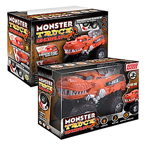 Rugged Racers Monster Trucks for Boys and Girls – Off Road Big Wheels Vehicle – Dinosaur – Battery Operated Mouth Opening Design – Revving Engine with Sounds and Lights