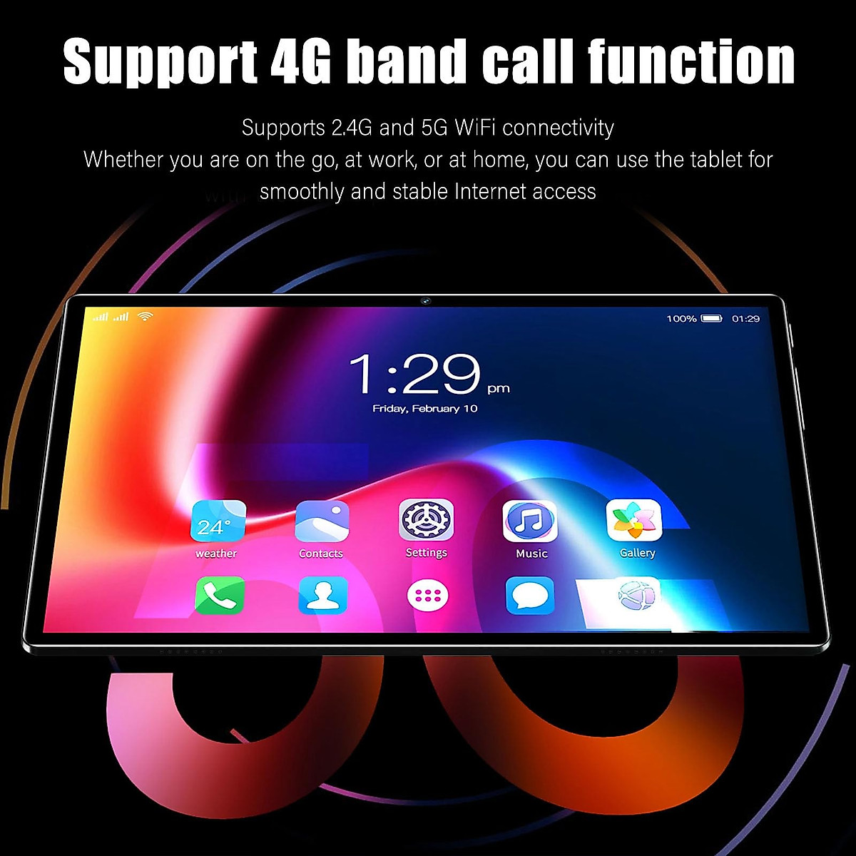 Acogedor 2 in 1 Tablet with Keyboard, 10.1inch Android Tablet Support 4G LTE Cellular, MT6755 8 Core, 8+256GB, 5G WiFi, Dual SIM Dual Standby Tablet PC with Case Mouse (US Plug)