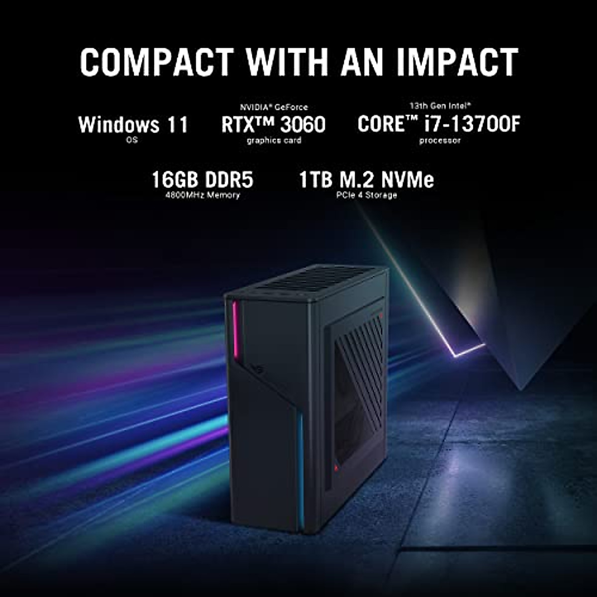 ASUS 2023 ROG G22CH DS564 Gaming Desktop PC, Small Form Factor, Intel Core  i5-13400F, NVIDIA GeForce RTX 3060, 512 GB SSD Gen 4, 16GB DDR5 RAM, Windows 11, G22CH-DS564