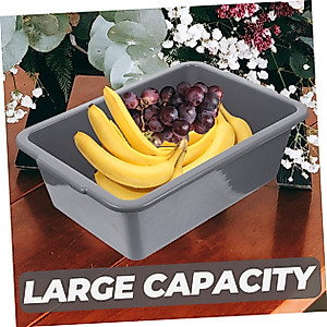 Hohopeti 2pcs Box Storage Basket Commercial Bus Tub Restaurant Wash Basin Food Service Bus Dishwashing Tub Vegetable Tote Tub Food Storage Bin Commercial Tote Tub Washing Basin Tub Pp Grey