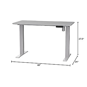 Vari Essential Height Adjustable Electric Standing Desk - Home Office With VariDesk Sturdy T-Legs - Quiet Motorized 48x24 Inch Small Desk - White - 1 Box