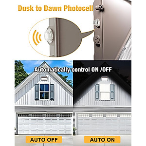 JC-LGL LED Wall Pack Light 60W 7800lm with Dusk to Dawn Photocell, 5000K Daylight Wall Pack Outdoor Light Repalces 600W HPS/HID Light, IP65 Waterproof for Stadium, Yard, Buildings, Parking Lots