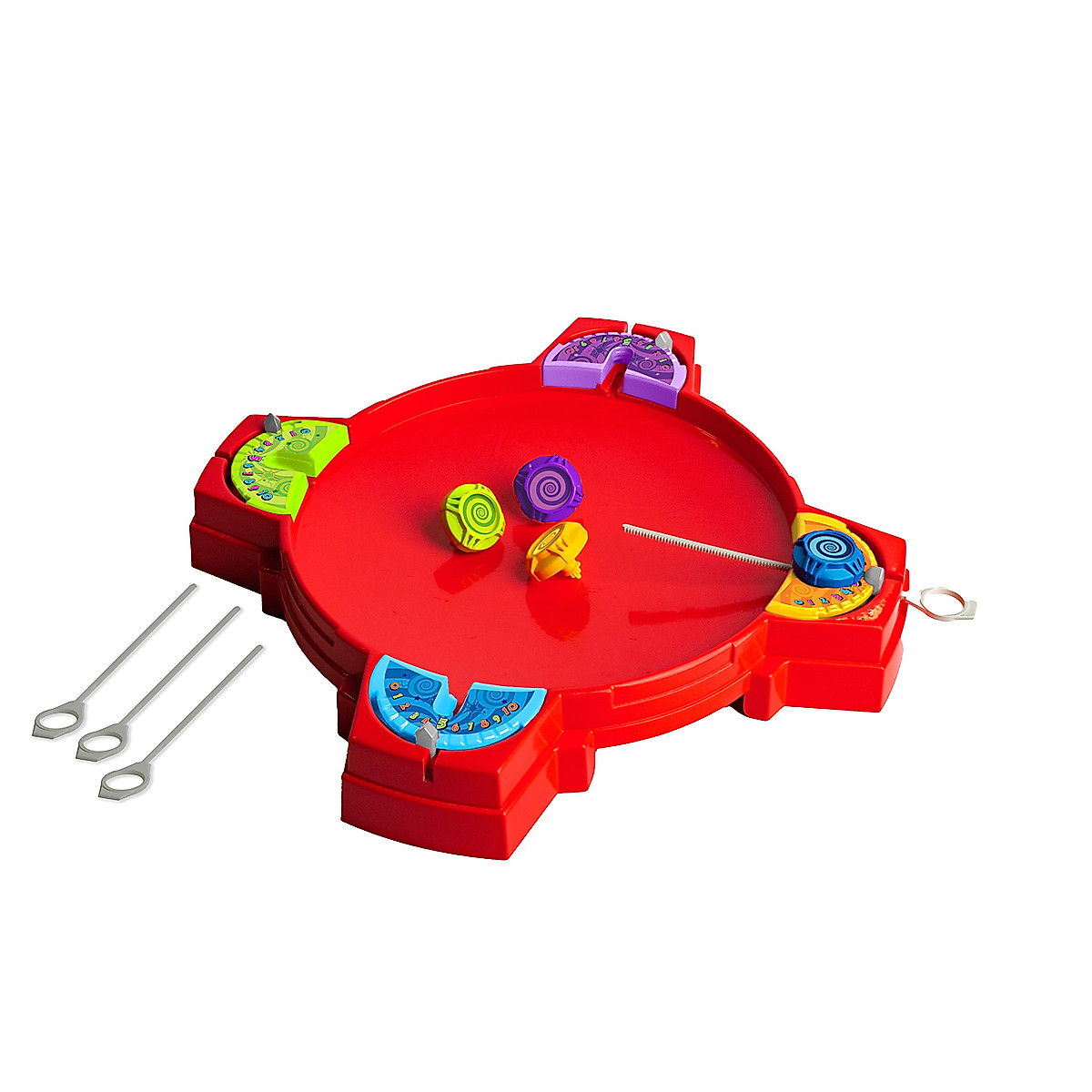 Battling Tops - The Original Classic Spinning Tops Game Set for 2-4 Kids. Insert, Press & Pull! Drop Battle Gyros in The Stadium to Combat with Each Other. Ages 6+ Boys & Girls