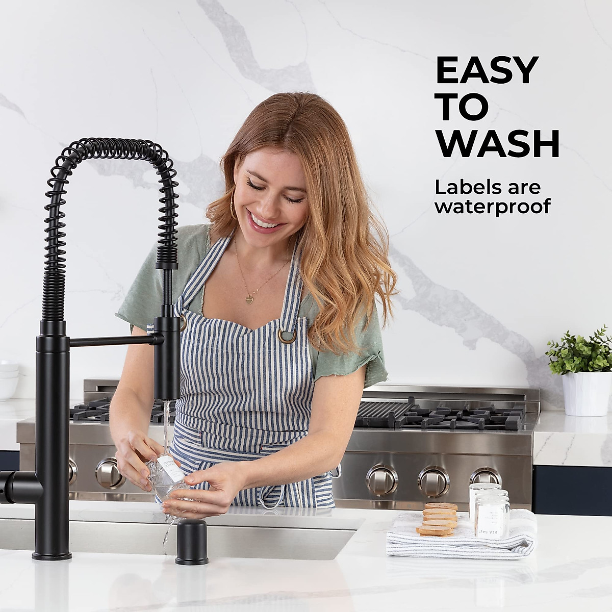 Bloomondo Empty Spice Jars with Label Pack (20x Bamboo Lid Glass Jar). Small 2.5oz Storage Bottles with 112 Printed Stickers and 48 Writable Pantry Labels for Seasoning Containers