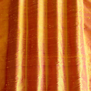 Iridescent Marigold Orange Dupioni Silk, 100% Silk Fabric, by The Yard, 44" Wide