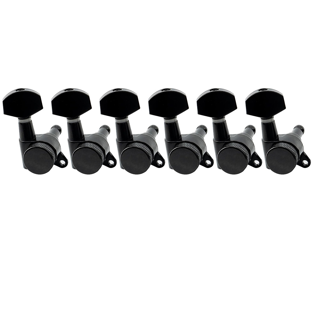 Musiclily Pro 6 inline Guitar Locking Tuners 6R String Tuning Pegs Keys Machine Heads Set for Fender Stratocaster Strat Telecaster Tele Style Electric Guitar, Black