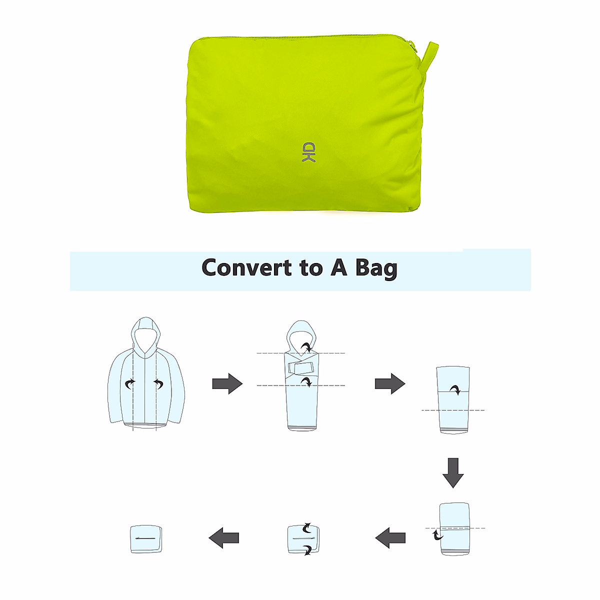 Little Donkey Andy Men's Cycling Stretch Rain Jacket with Hood, Windproof and Waterproof, Ultralight Golf Windbreaker,Packable Size XL