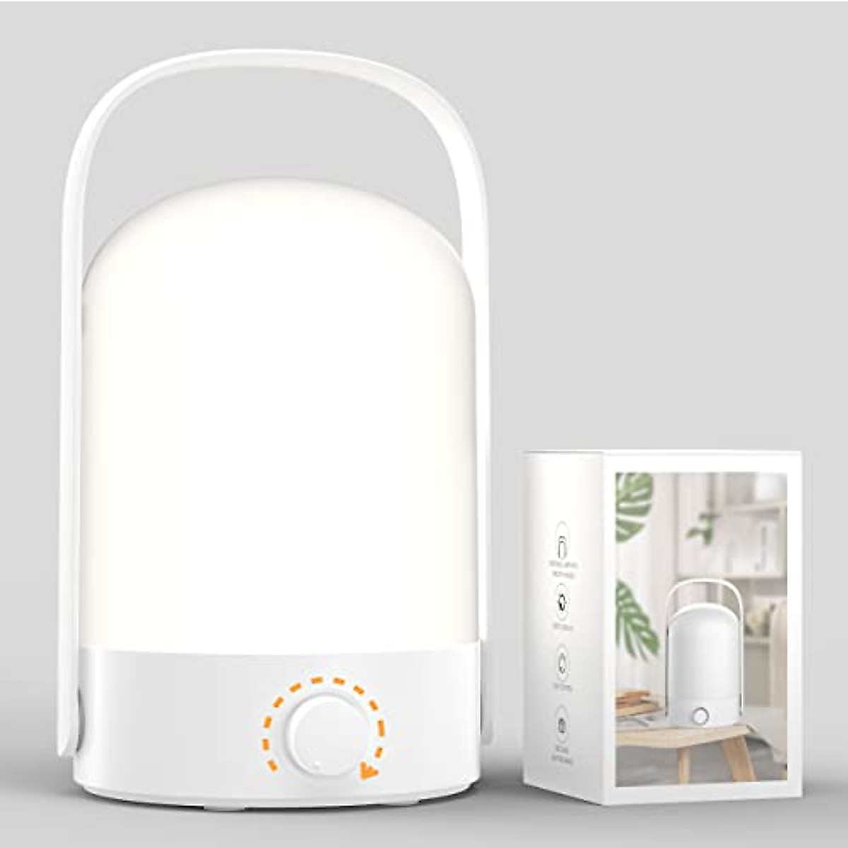 KLEAH Portable Cordless Lantern Table Lamp, 360° Portable Handle, Stepless Dimmer, Powerful Long-Lasting 50hrs, Rechargeable LED Lantern for Camping Bedroom Party