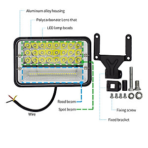 LED Tractor Lights 2PCS Approx 6.7Inch Combo Beam Driving Lights Work Auxiliary Lights fit for Tractor Truck Equipment Vehicle Pickup UTV ATV Golf Cart