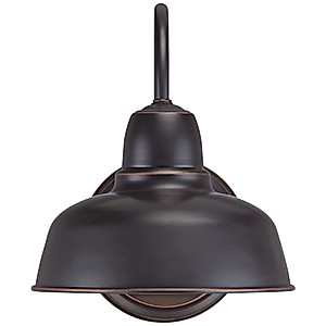 John Timberland Urban Barn Rustic Industrial Farmhouse Outdoor Wall Light Fixtures Set of 2 Bronze Gooseneck Arm 11 1/4" for Exterior Deck House Porch Patio Outside Garage Front Door Garden