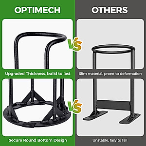 Optimech Kindling Splitter 10 x14.5in, Solid Cast Steel Log Splitter for Wood 9LB Heavy Duty with Half Ring - Manual Firewood Cracker Splitting Tool for Outdoor Camping (L)