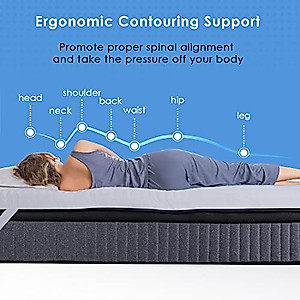 Queen Mattress Topper, 3 Inch Cooling Memory Foam Mattress Topper Queen, Egg Crate Gel Foam Bed Pillow Top Pad Mattress Topper for Back Pain, with Fitted Removable Bamboo Cover