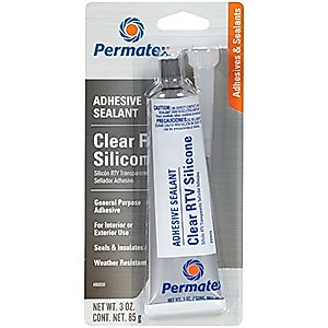 Permatex 80050-12PK Clear RTV Silicone Adhesive Sealant, 3 oz. (Pack of 12)
