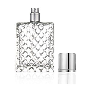 Enslz 100ml 3.4 oz Refillable Spray Perfume Bottles large cosmetic Fine Mist Atomizer Empty Portabe Clear Glass Essential Oil Container for Travel