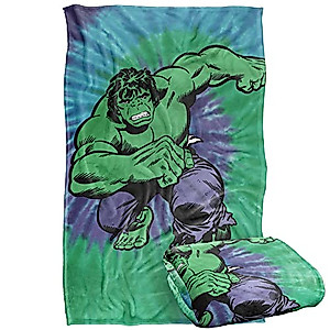 Marvel Hulk Tie Dye Silky Touch Super Soft Throw Blanket 36" x 58"