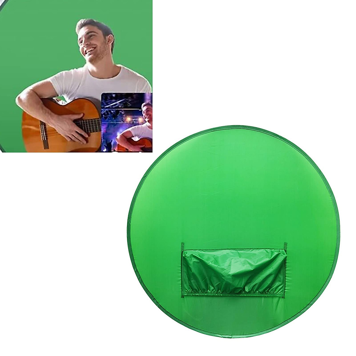 Green Screen Backdrop for Photography 142cm Round Green Screen Backdrop Portable Green Screen Chair Background for Video Chats Video Conference Game Single Layer L Size